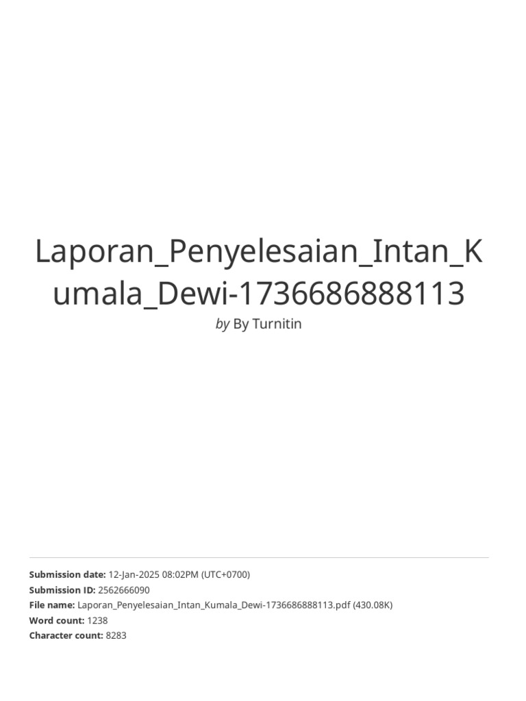 Laporan_Penyelesaian_Intan_Kumala_Dewi-1736686888113 | PDF