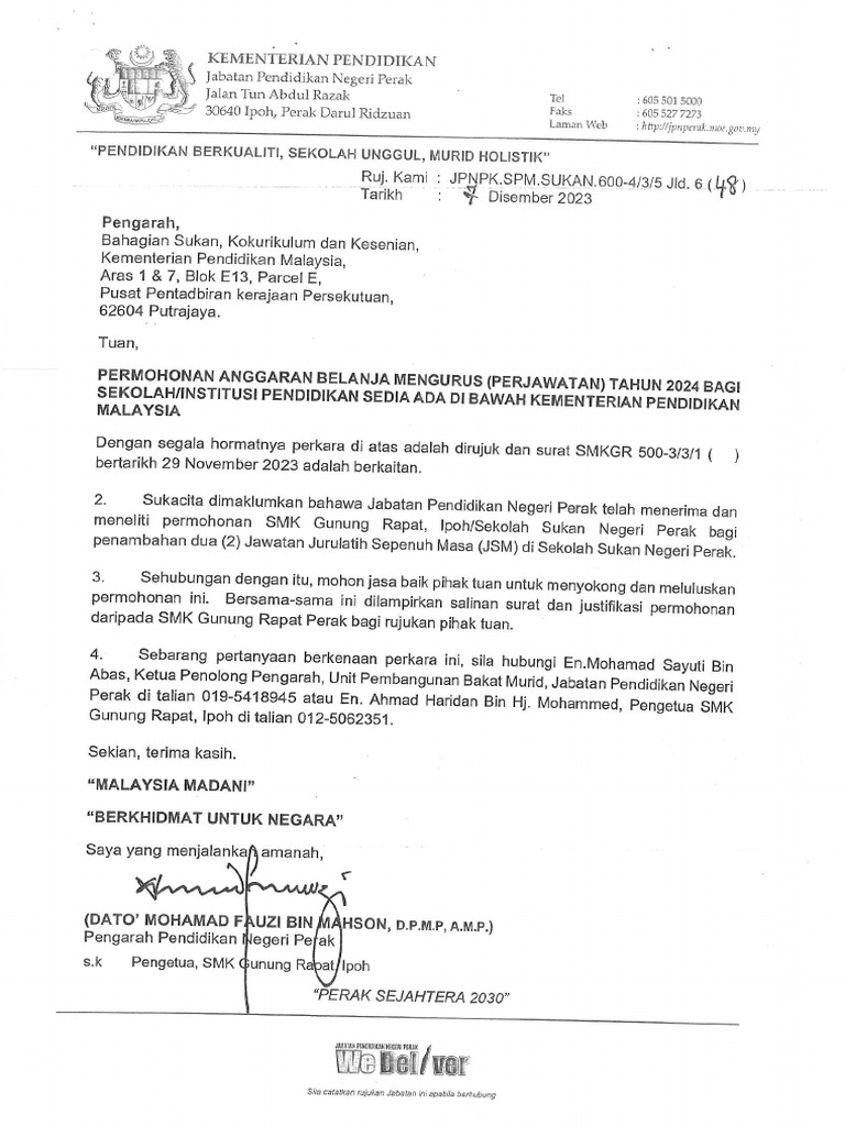 Permohonan Abm Perjawatan 2024 | PDF