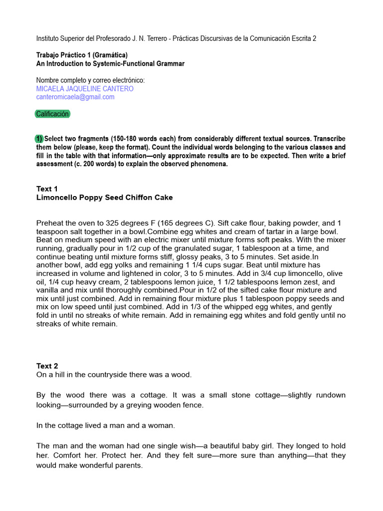 Cantero, Micaela PDCE - 2024 - TP1 | PDF | Linguistics | Grammar