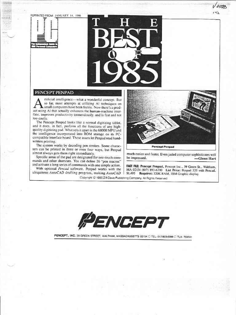 Pencept Penpad Full-Page 8601 | PDF