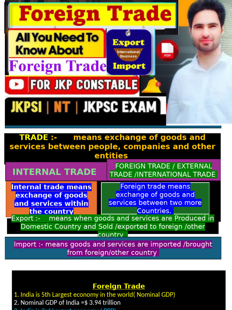 Indian Foreign Trade For JKP Constable by Learn Daily The Guranteed ...