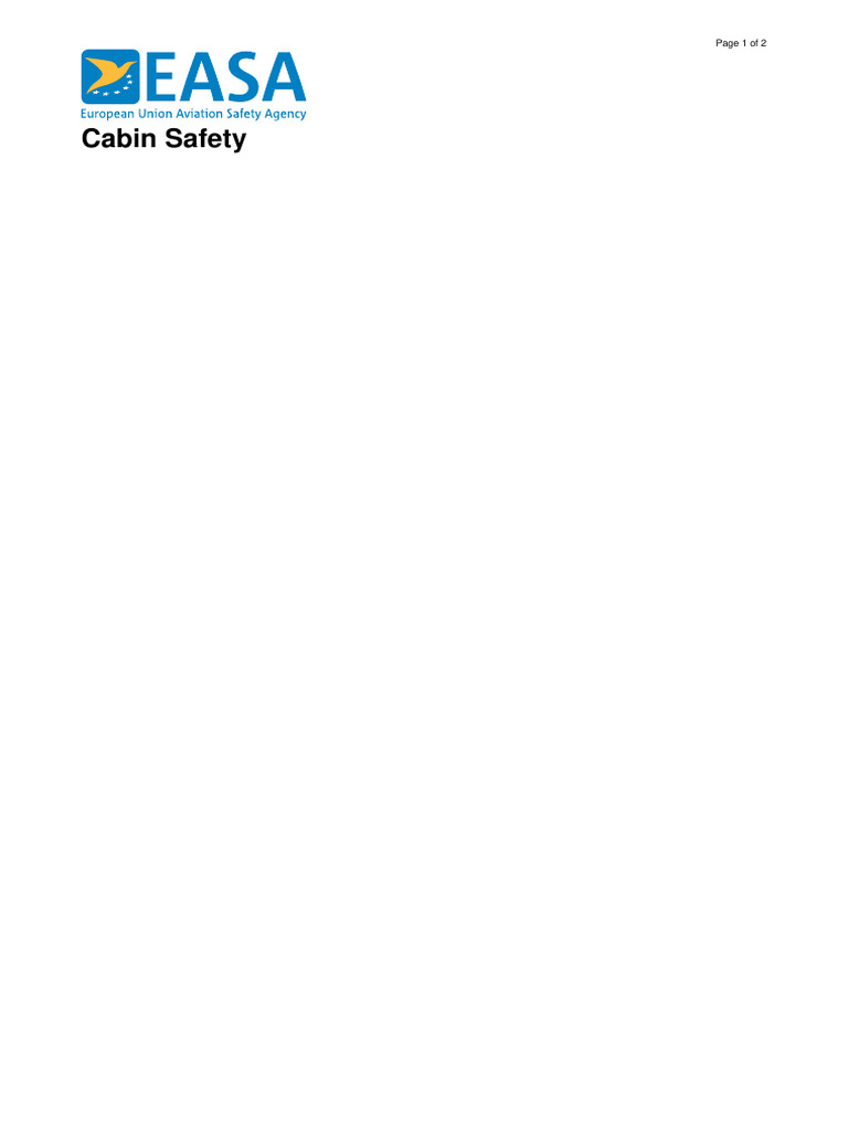 EASA Guidance on Cabin Safety Standards | PDF