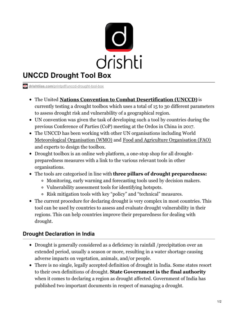 Unccd Drought Tool Box | PDF | Drought | Physical Geography