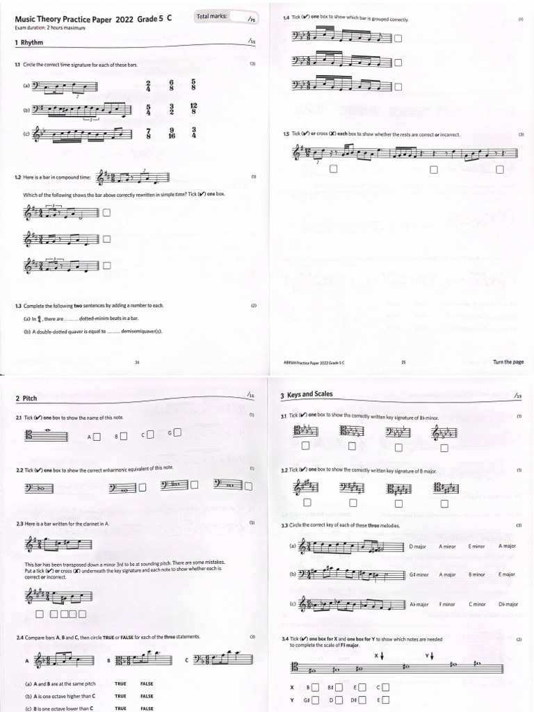 Grade 5 Music Theory 2022 C | PDF