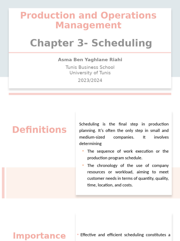 Chapter 3 Scheduling | PDF | Workload | Applied Mathematics