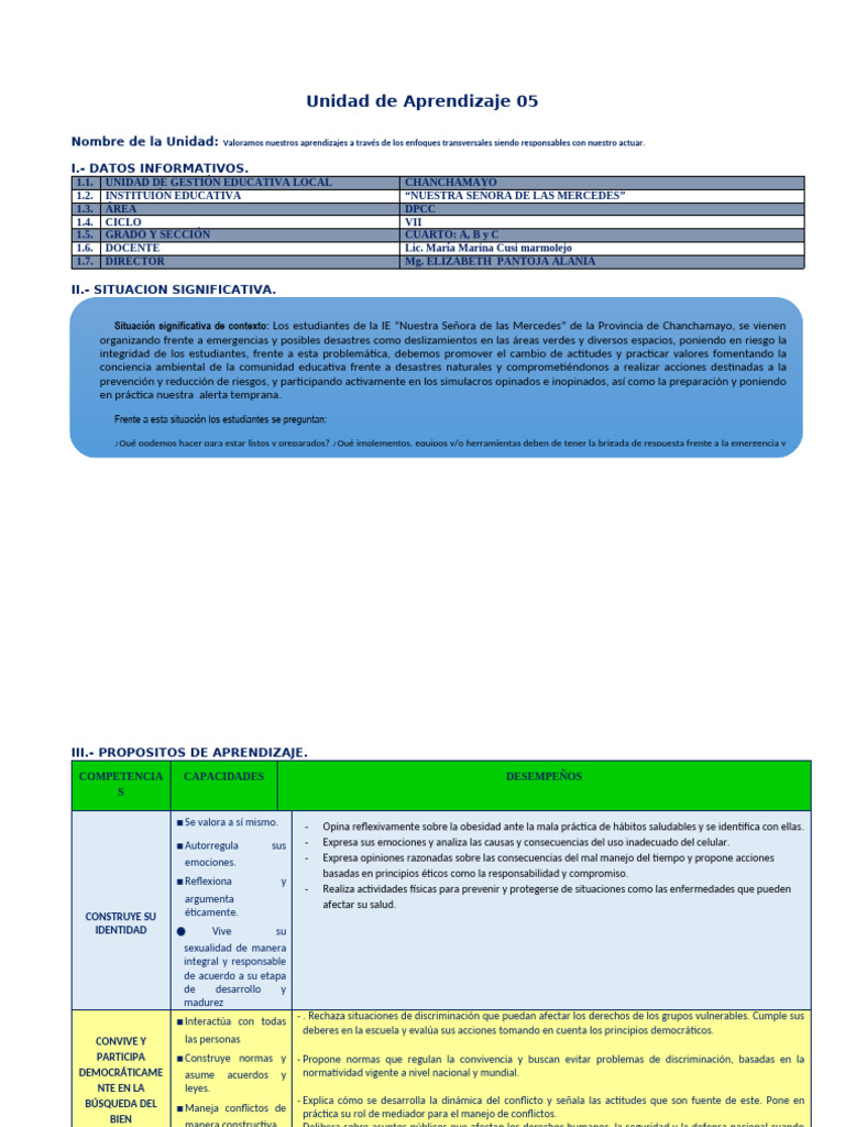 4to Unidad de Aprendizaje 05 (1) | PDF | Evaluación | Ensayos