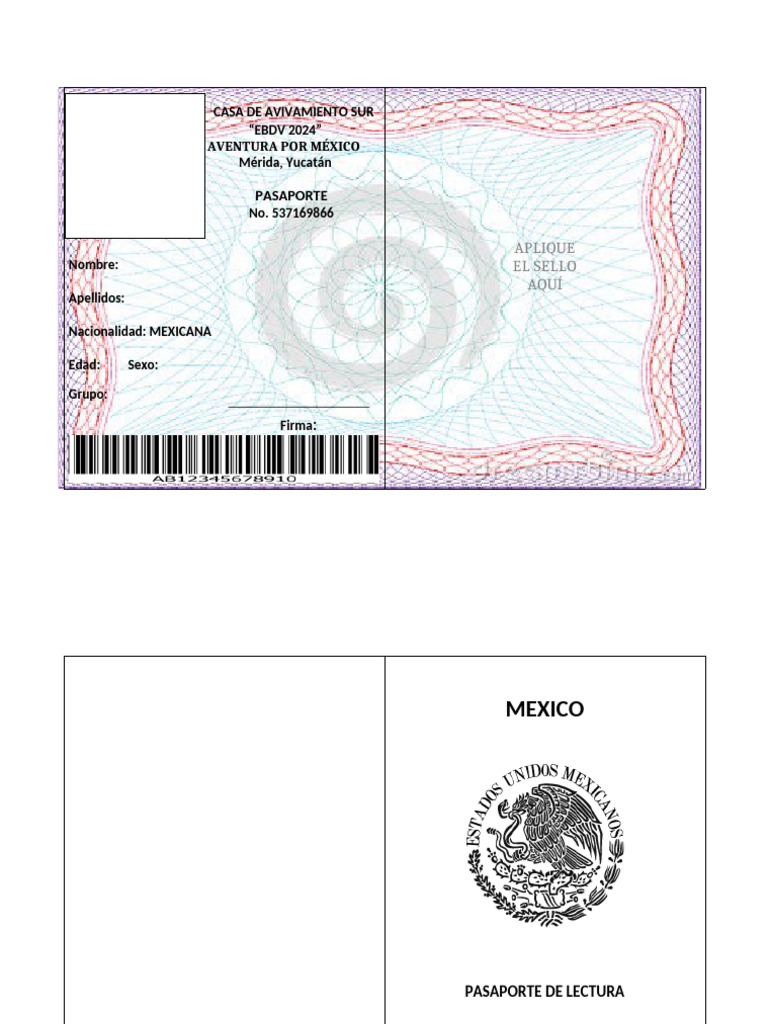 Formato de Pasaporte de Lectura | PDF