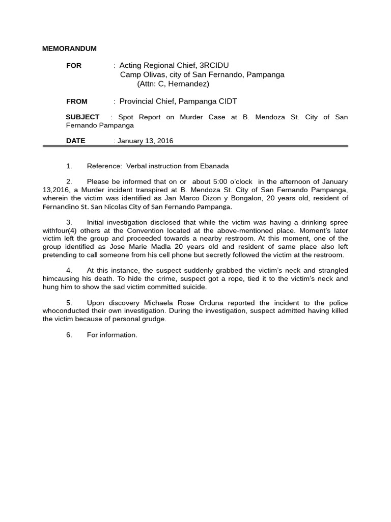 Spot Report | PDF