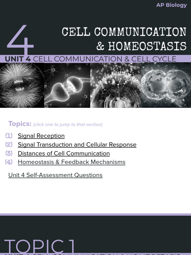 Unit 4 Part 2 Cell Communication & Homeostasis AP Bio | PDF | Cell ...