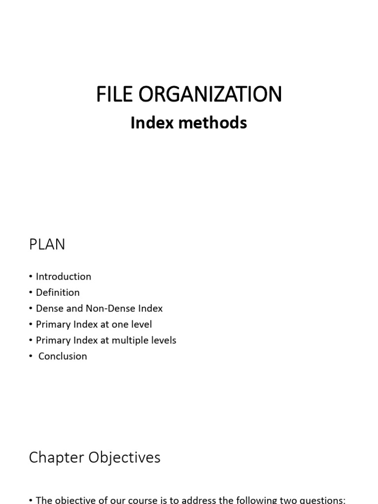 Chapter 3 File Organization Indexed Methods | PDF | Database Index | Computer File