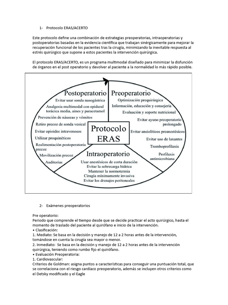 Protocolo ERAS: Mejora en Recuperación Quirúrgica | PDF ...
