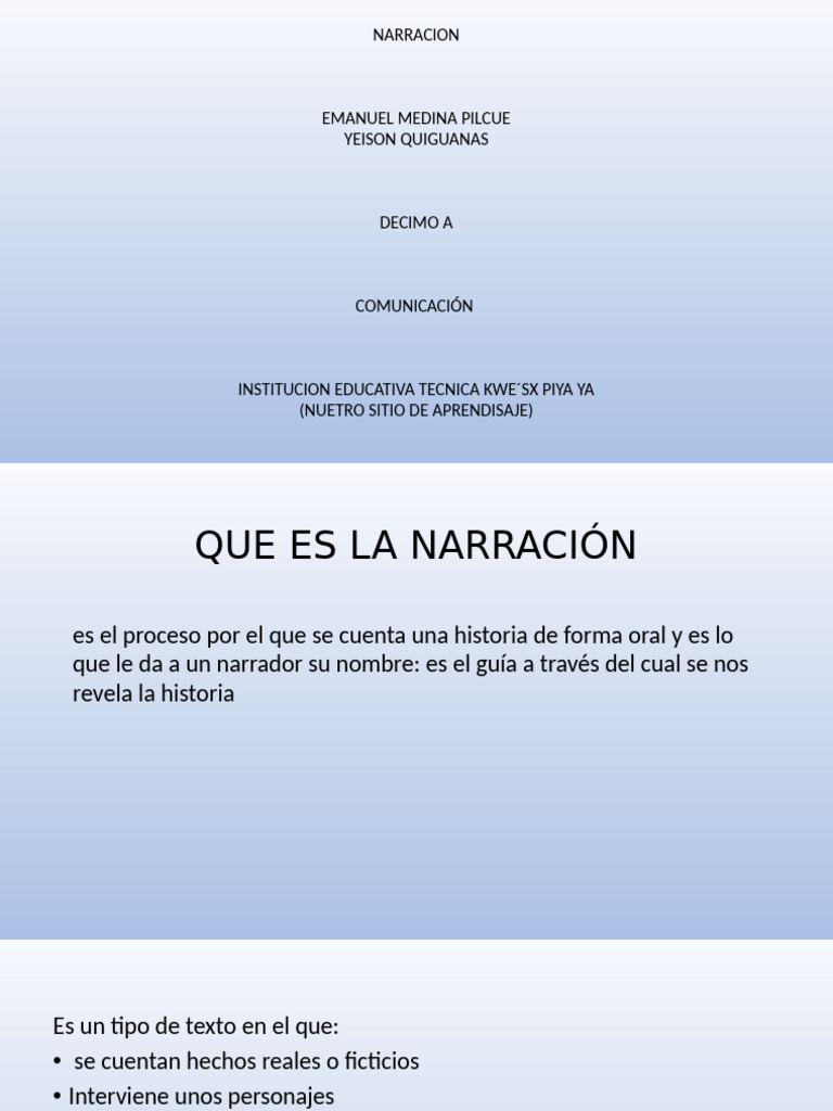 Elementos y Tipos de Narración | PDF