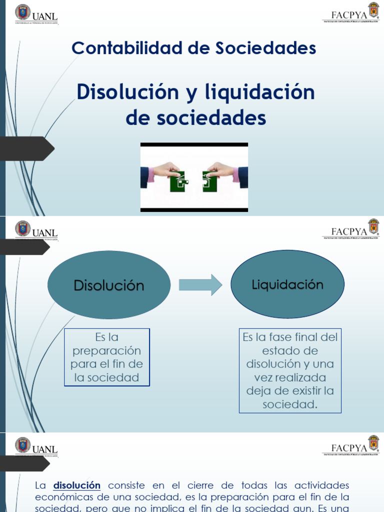 Disolucion y Liquidacion de Sociedades | PDF | Sociedad de responsabilidad limitada | Contabilidad