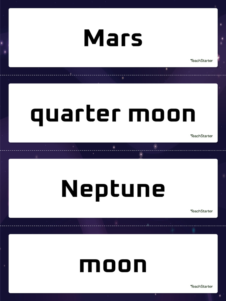 Space Word Wall Vocabulary Adobe Reader | PDF