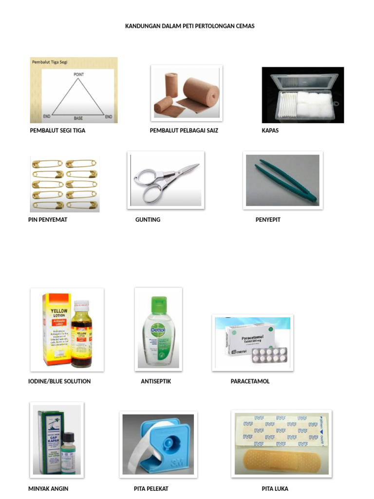 4. KANDUNGAN DALAM PETI PERTOLONGAN CEMAS | PDF