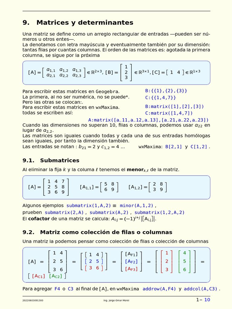 2209 Matrices | PDF | Matriz (Matemáticas) | Análisis funcional