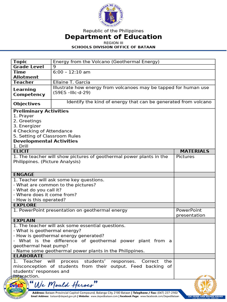 3RD QUARTER WEEK 4 | PDF | Volcano | Teachers