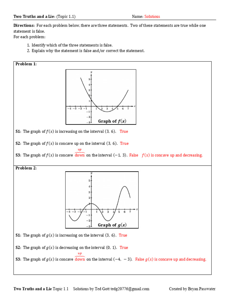 Two Truths and a Lie Solutions | PDF | Logic