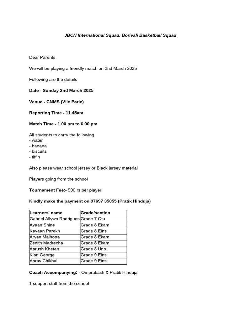2nd March Basketball | PDF