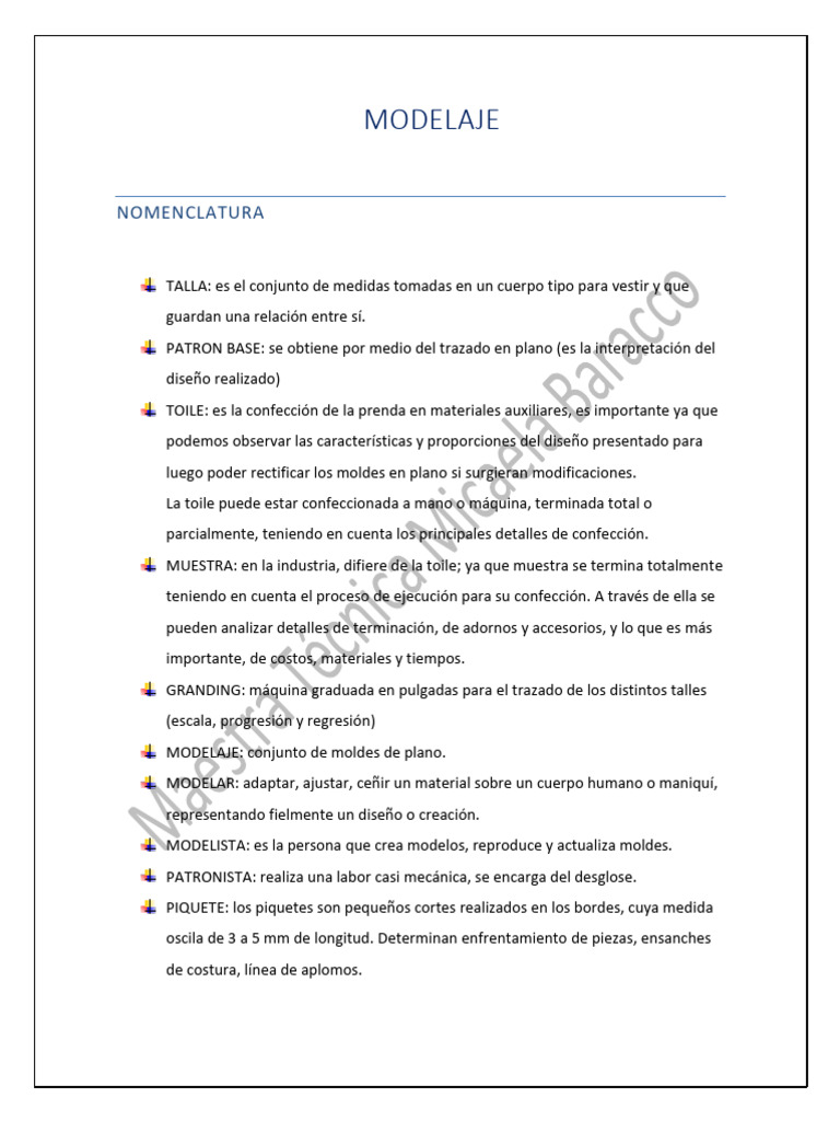 Nomenclatura Modelaje | PDF