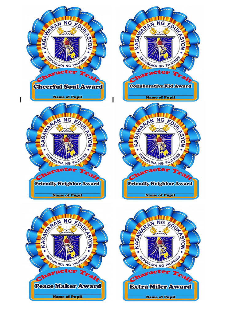 Character Award Ribbon Head | PDF
