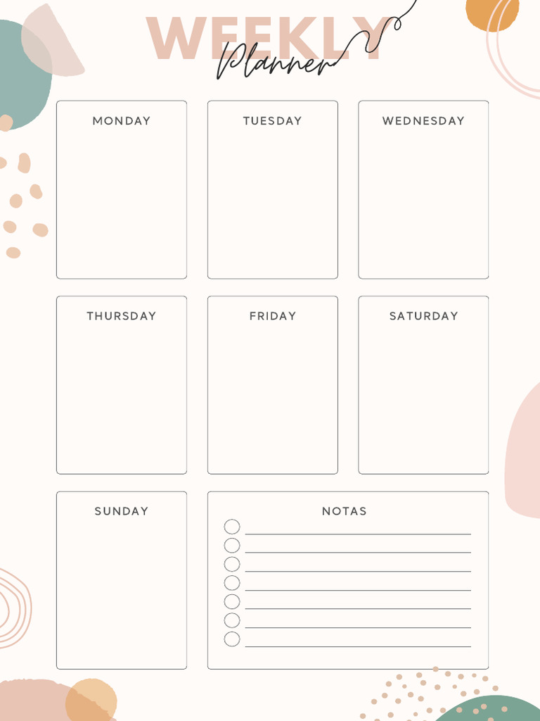 Abstract Minimalist Weekly Planner Poster - 20250306 - 213502 - 0000 | PDF
