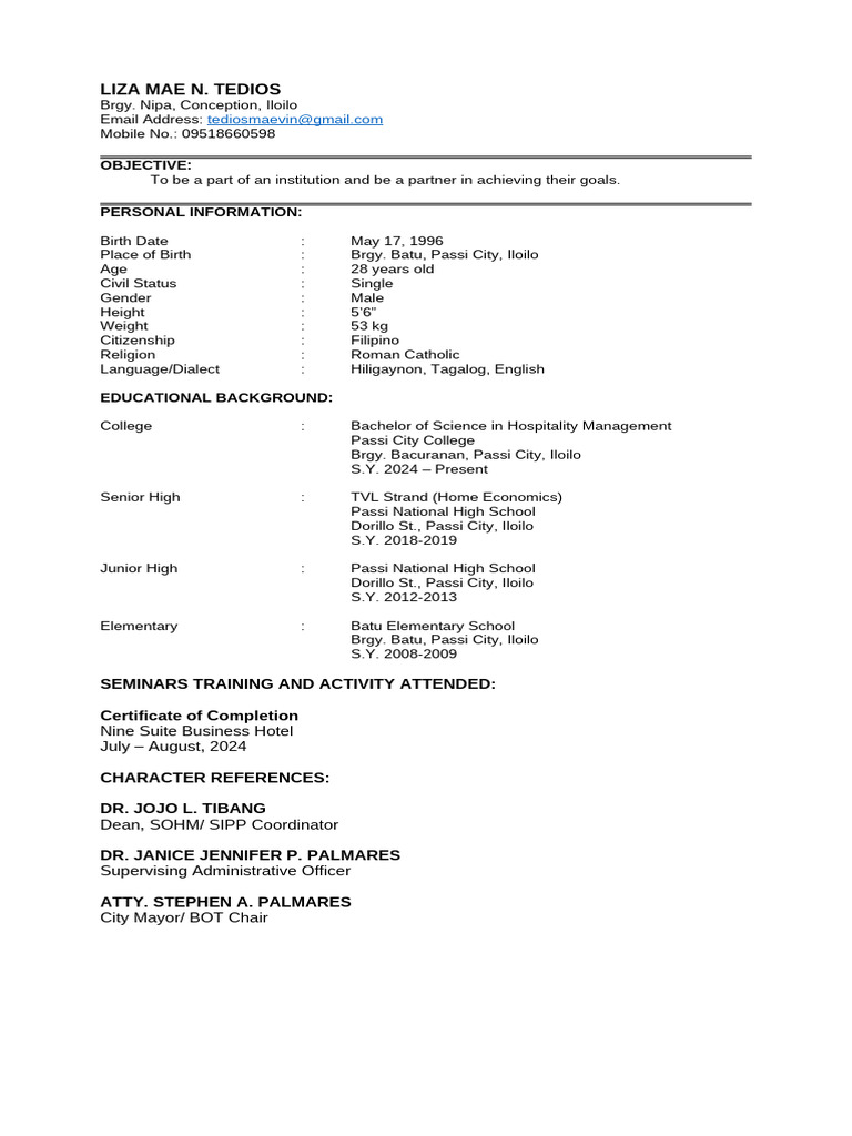 LIZA MAE N. TEDIOS Resume | PDF