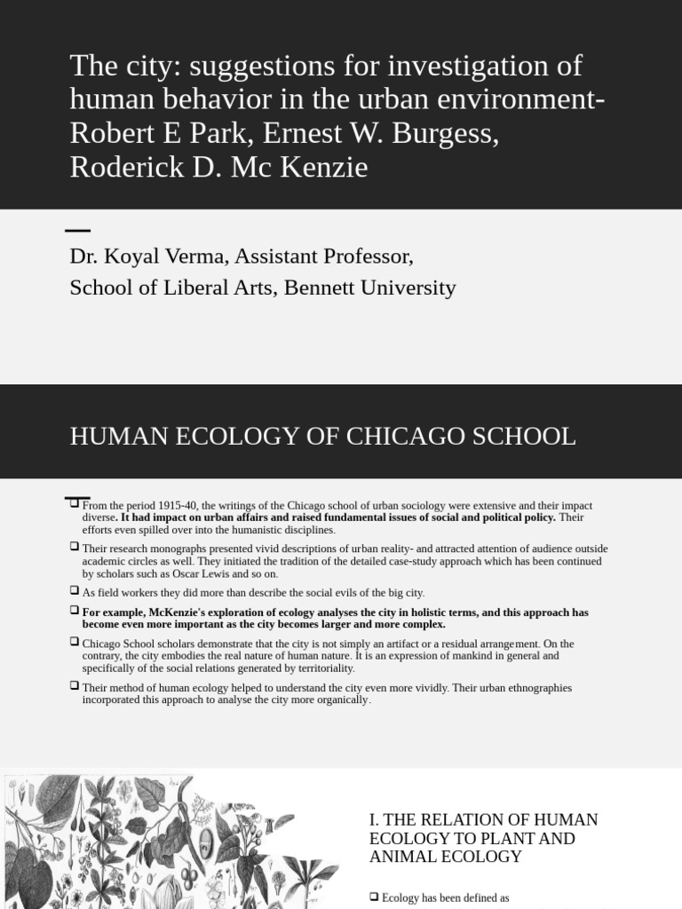 Chicago School - Human Ecology | PDF | Ecology