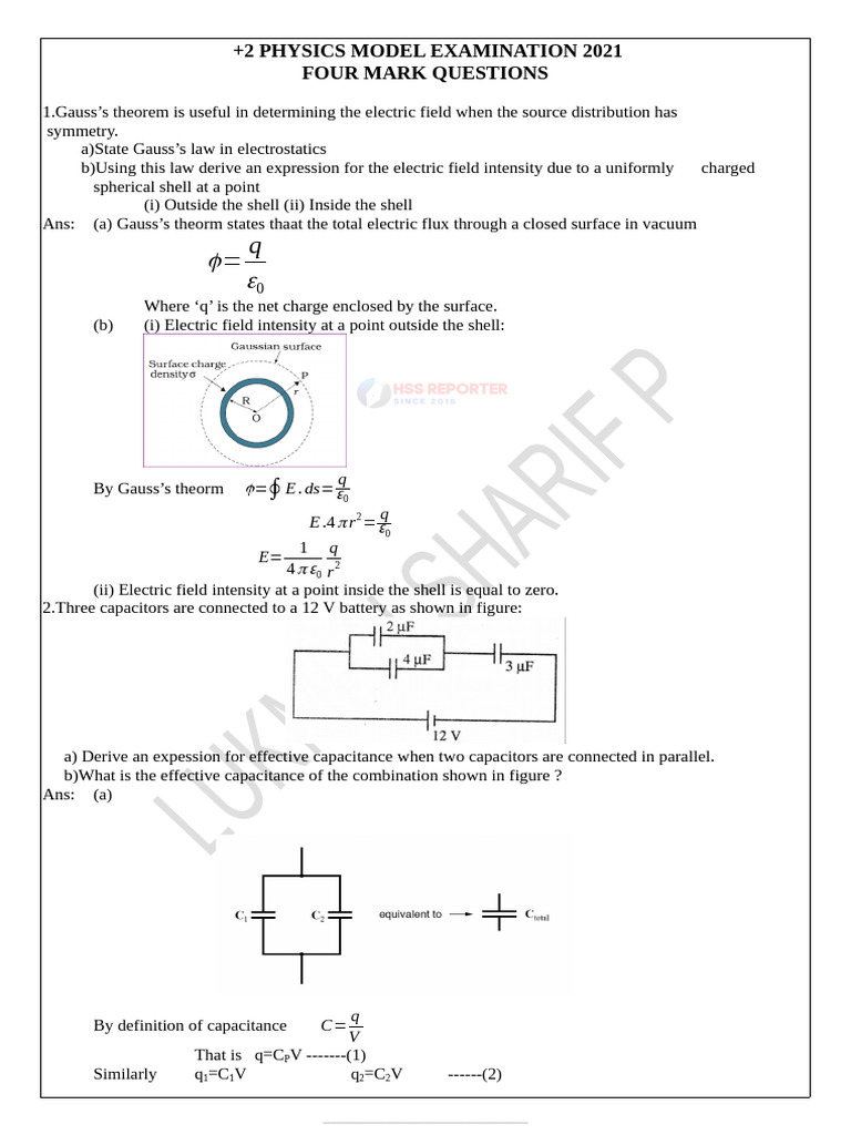 HSSRptr-Four mark questions by LK | PDF | Rectifier | Diode