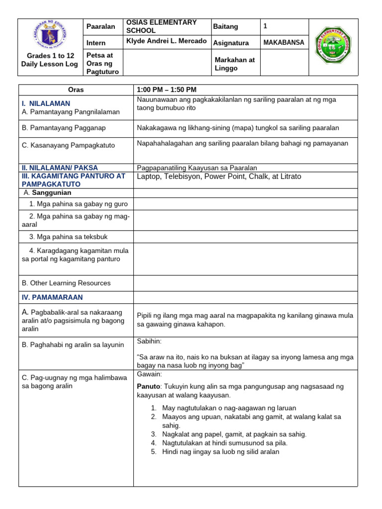 DLL Q3 WEEK6 Kaayusan | PDF