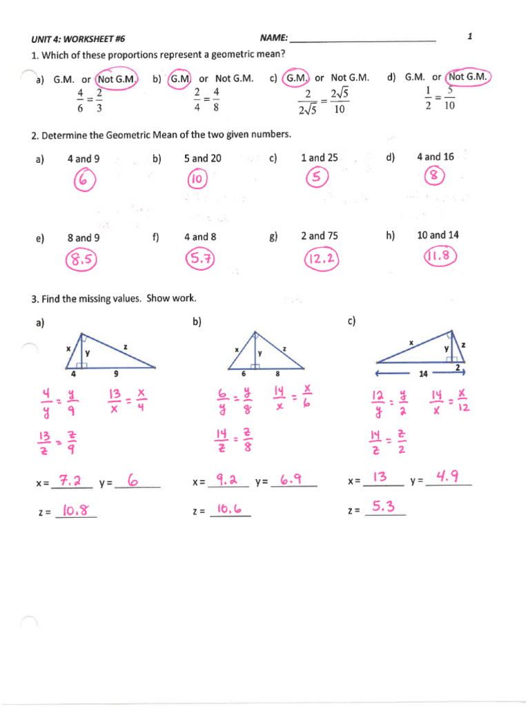 Unit 4 - Worksheet #6 Answers | PDF