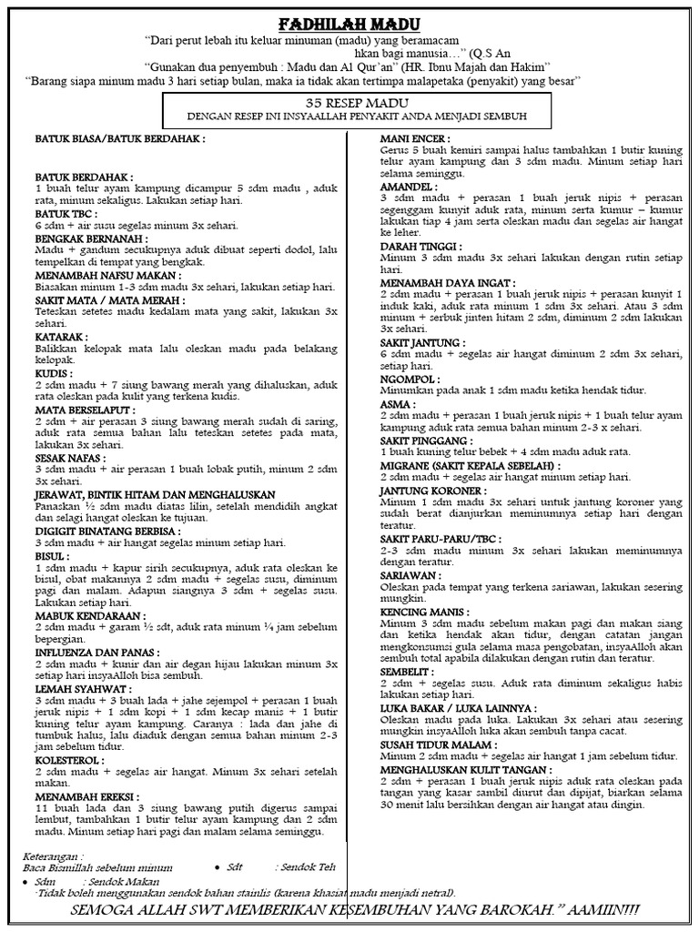 Fadhilah Madu A3 | PDF