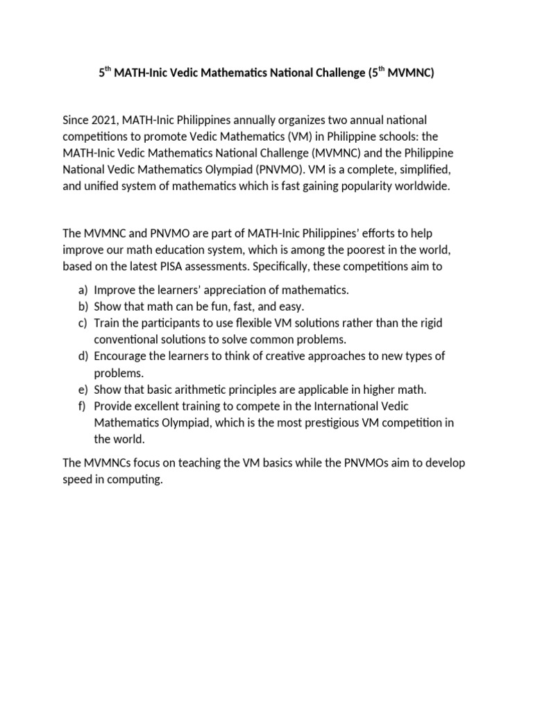 5th MVMNC Mechanics Revised | PDF | Area | Mathematics