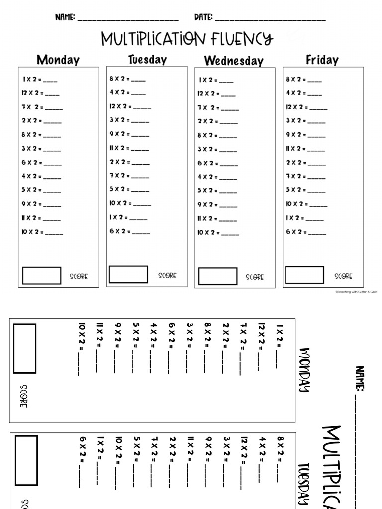 Multiplication and Division Fluency Worksheets | PDF | Cars Of Germany ...