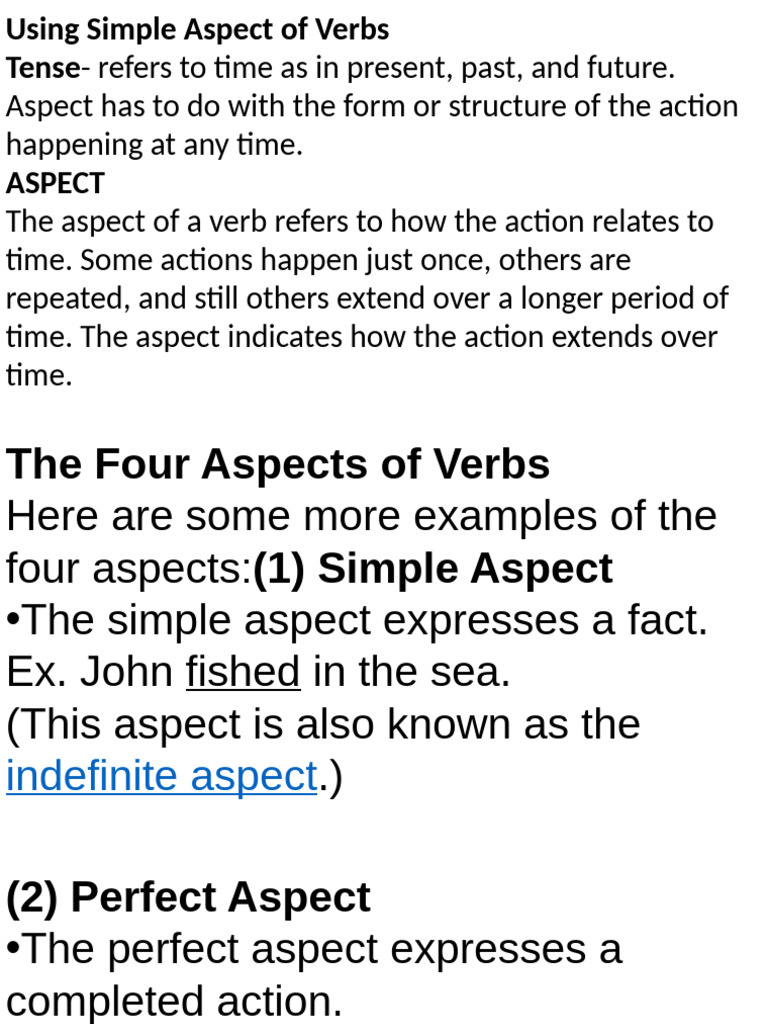 Aspect of Verb | PDF