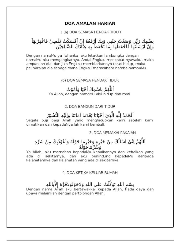 Doa Amalan Harian Complete | PDF | Perilaku dan Pengalaman Islam ...