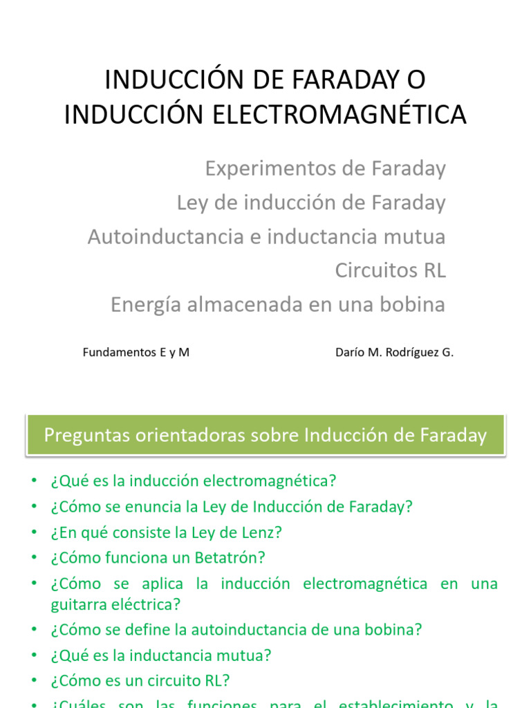 Inducción de Faraday | PDF | Inductancia | Inducción electromagnética