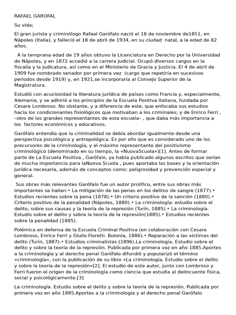 Rafael Garófalo | PDF | Criminología