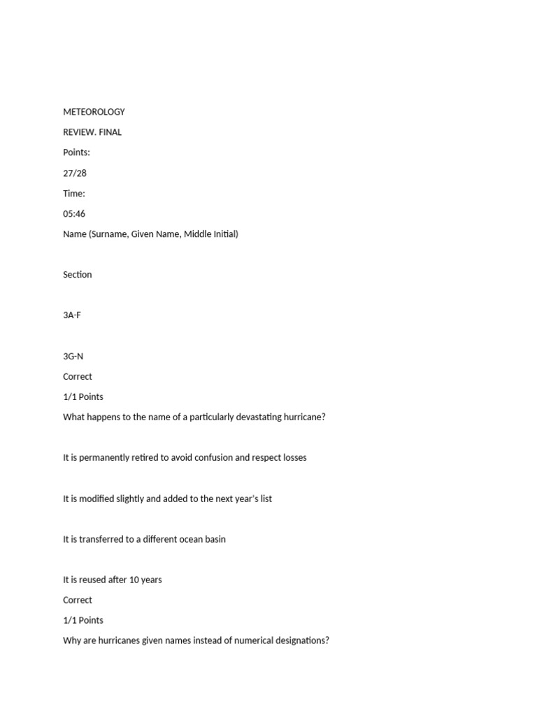 Meteorology Review: Key Concepts Explained | PDF | Thunderstorm ...