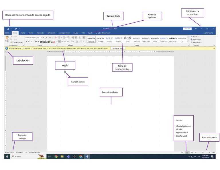 Elementos del Ambiente de Word | PDF