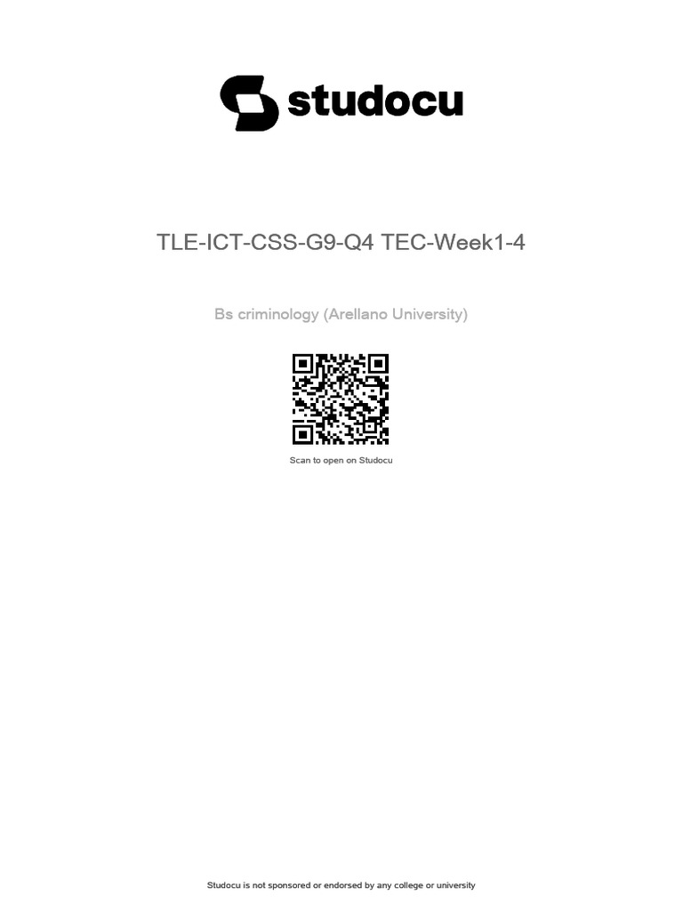 Tle Ict Css g9 q4 Tec Week1 4 | PDF | Electrical Equipment | Electric Power