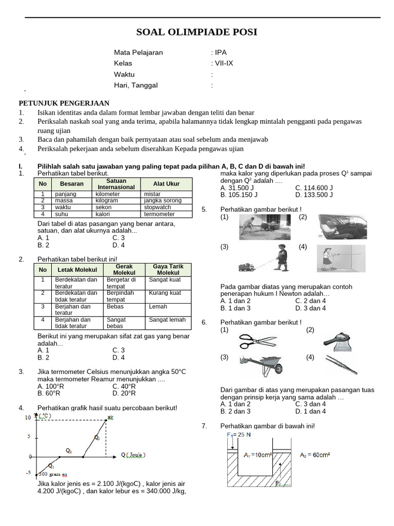 Soal Ujian Sekolah Ipa Kelas Ix | PDF