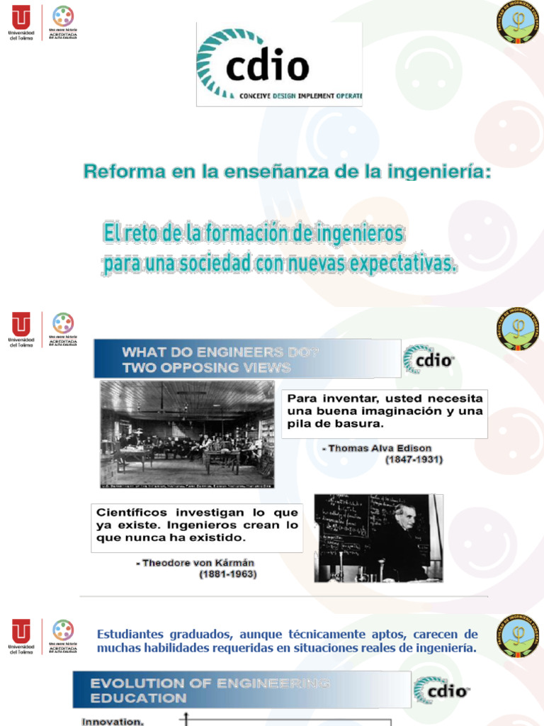 Presentación 1. CDIO SyP | PDF | Plan de estudios | Evaluación