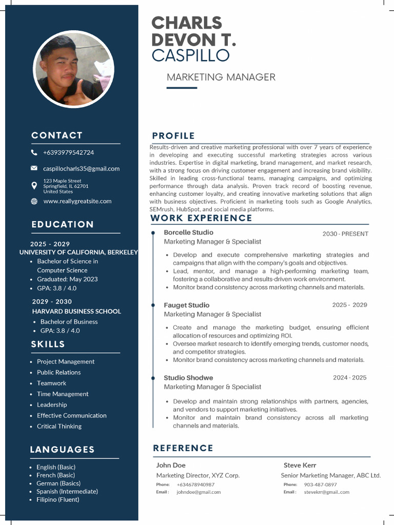 Blue Simple Professional CV Resume | PDF