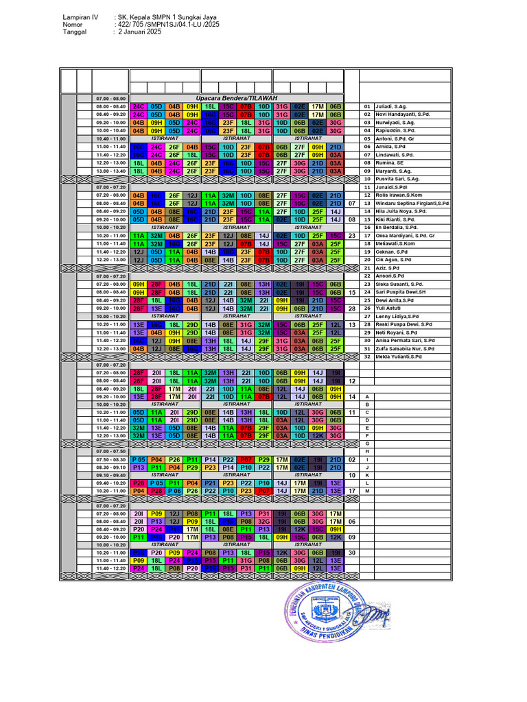 Jadwal Suja SMT Genap 2024 25 | PDF