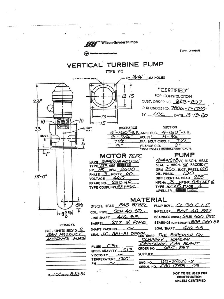 Data Sheet Vertical Pump 1 | PDF