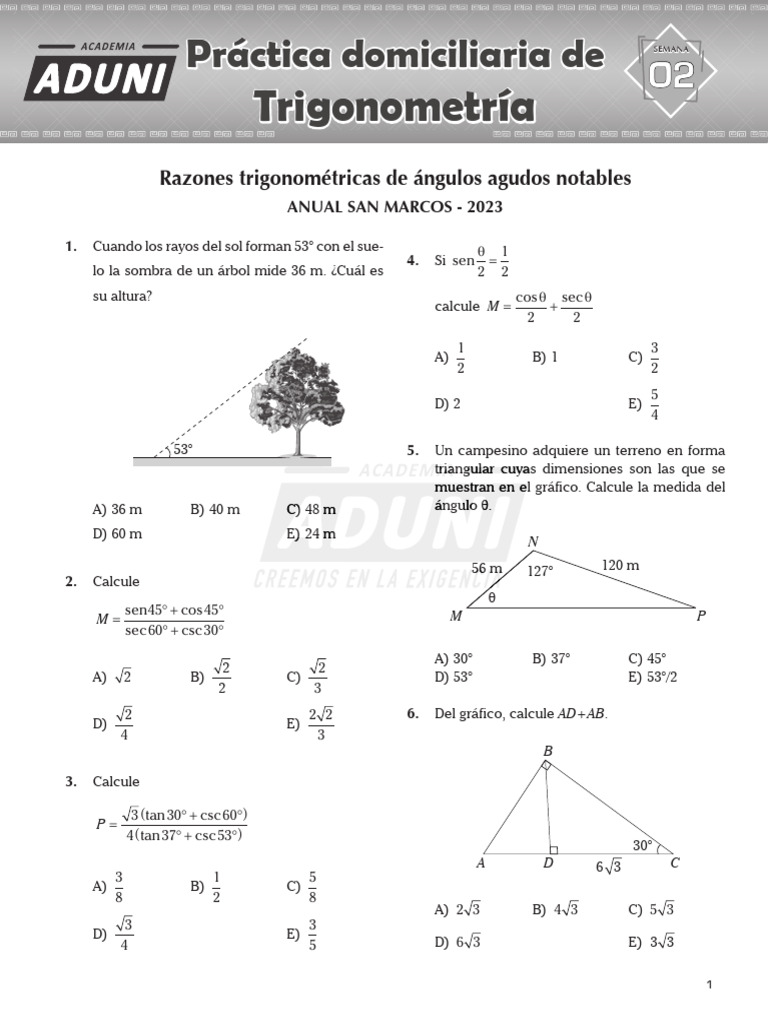 RT Ángulos Agudos Notables | PDF | Geometría | Euclides