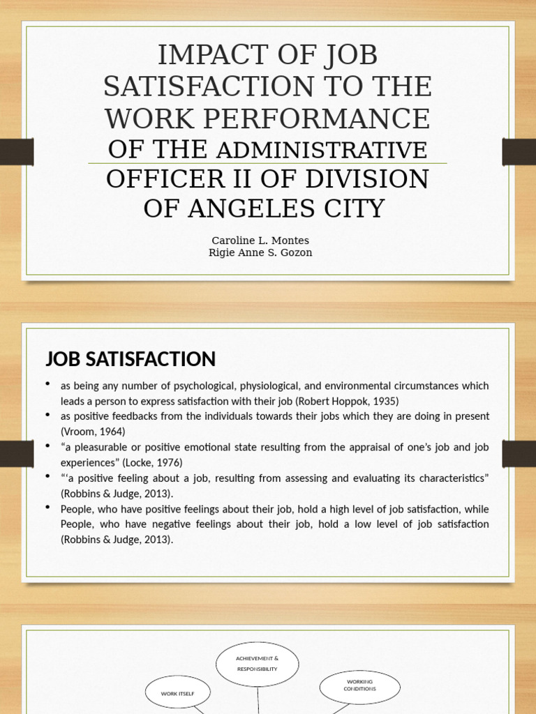 Impact of Job Satisfaction To The Work Performance | PDF | Job ...