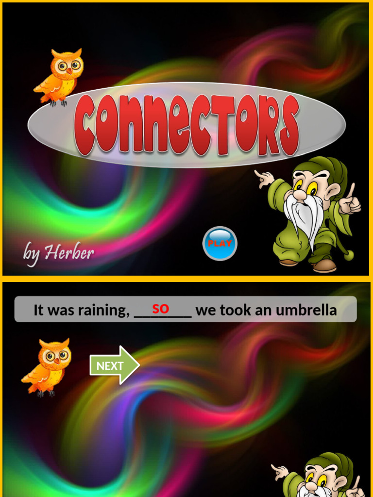 Connectors PPT Fun Activities Games Games 54186 | PDF