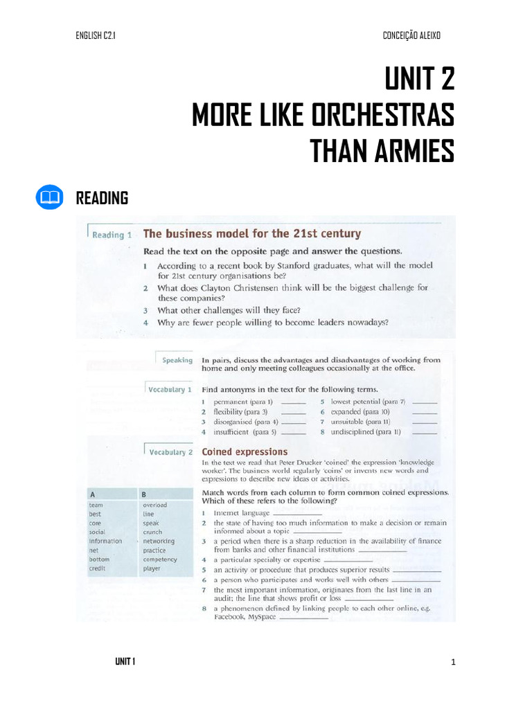 Unit 2 - MORE LIKE ORCHESTRAS THAN ARMIES | PDF